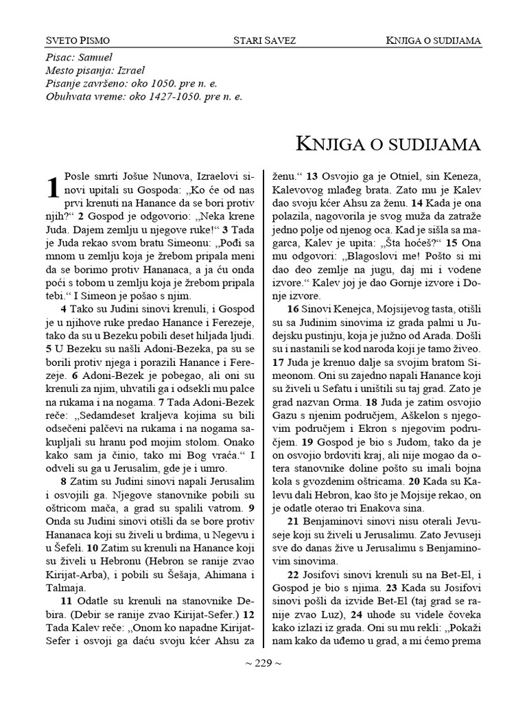 Biblija Sudije NRP | PDF