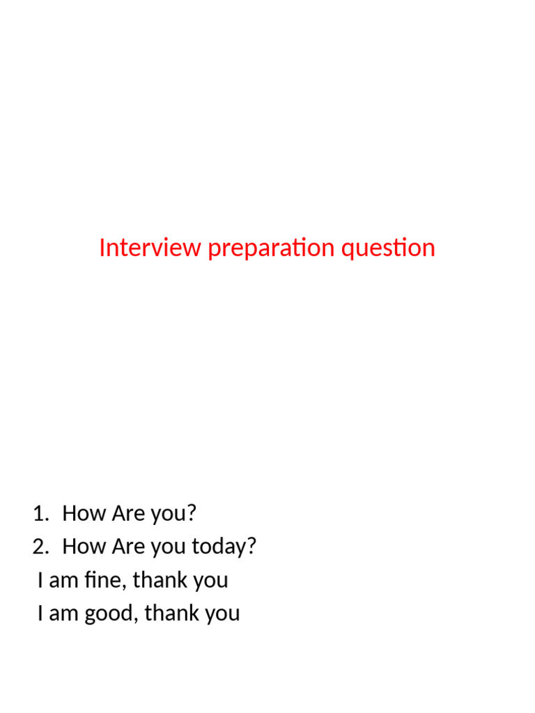 Interview Preparation Question | PDF