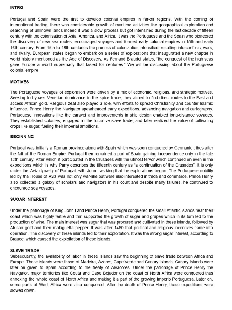 Portuguese Colonial Empire | PDF | Colonialism | Age Of Discovery