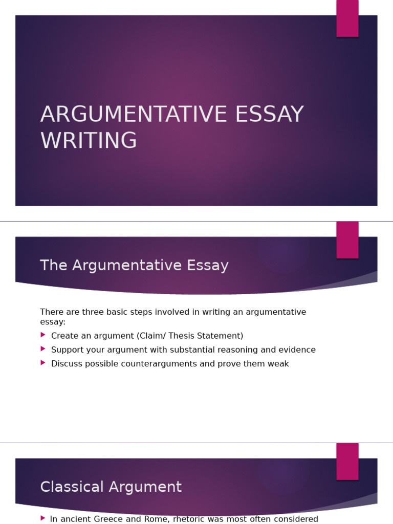 Argumentative Essay Writing | PDF | Rhetoric | Public Speaking