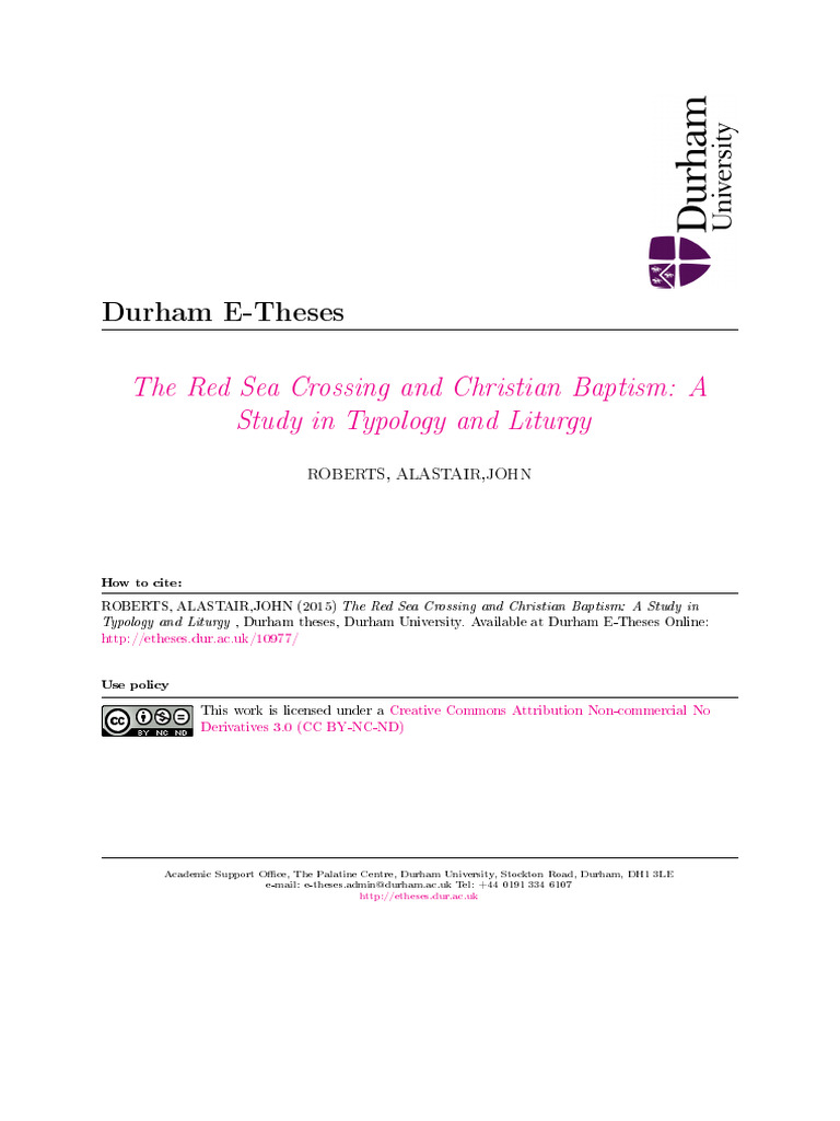 Alastair Roberts - The Red Sea Crossing and Christian Baptism | PDF ...