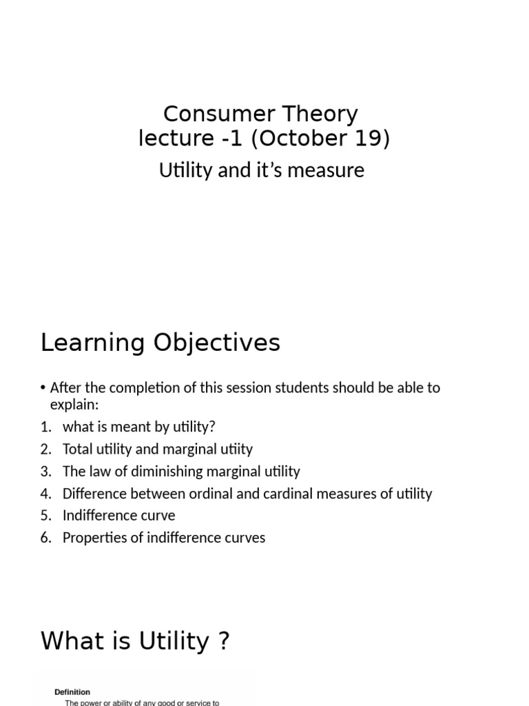 Understanding Utility in Consumer Theory | PDF