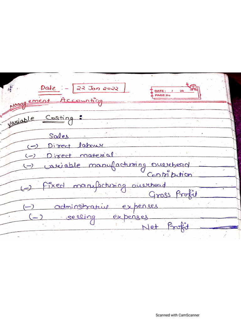 Management Accounting Notes | PDF