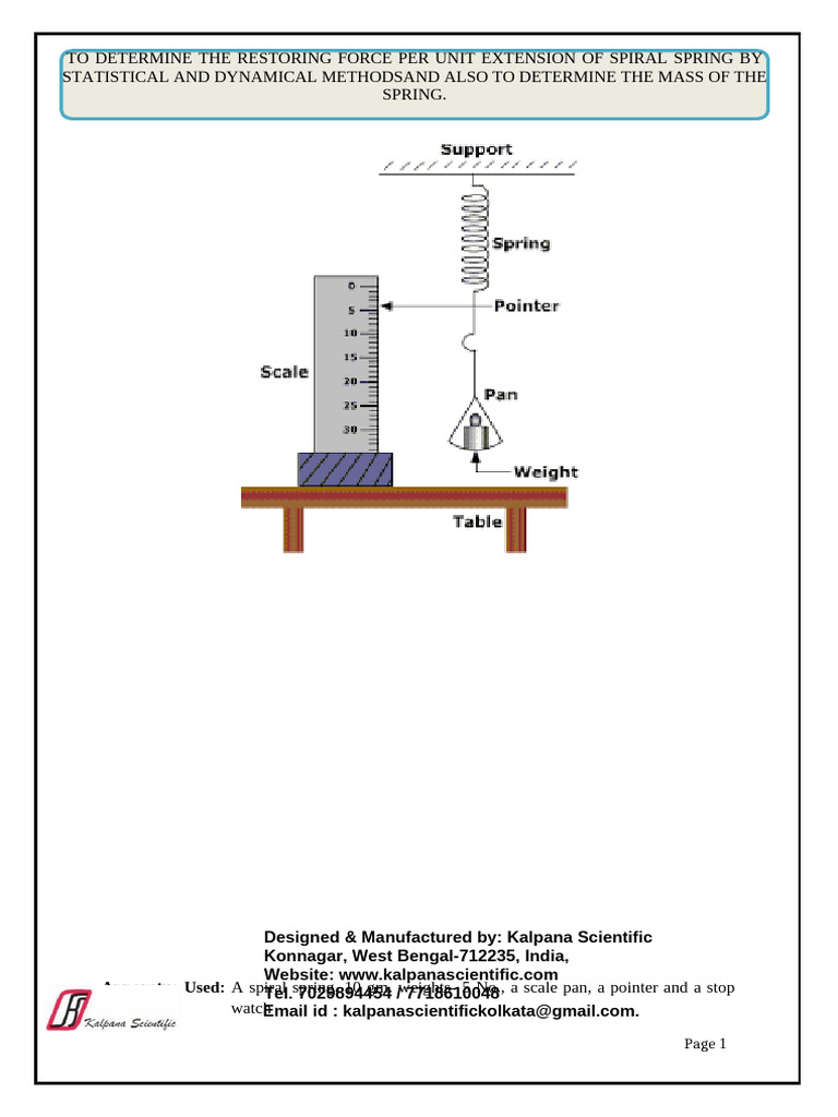 KS PHY 3 Spring Constant | PDF | Force | Oscillation