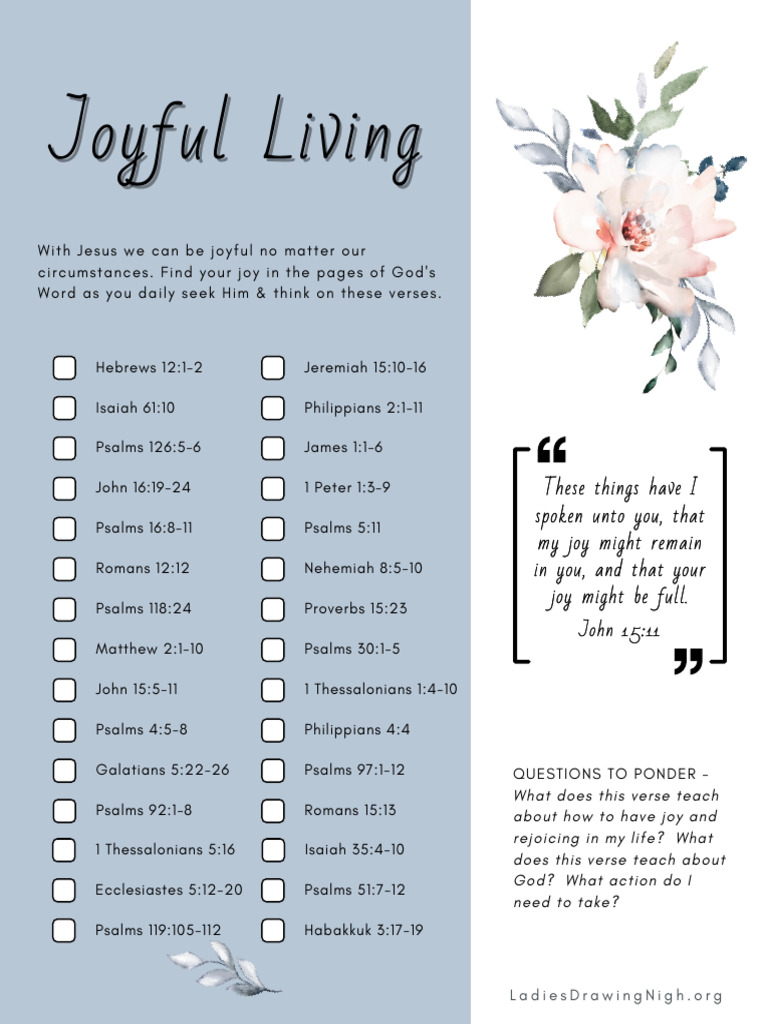 Joyful Living: Finding Joy in Scripture | PDF