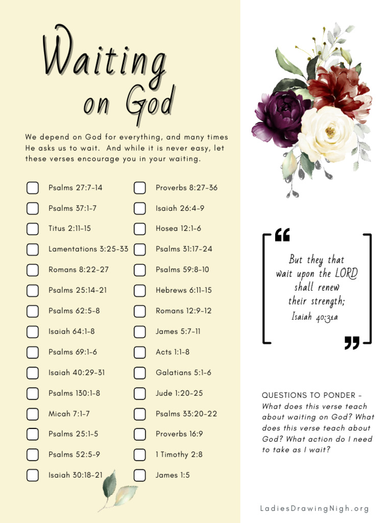 Waiting On God - Worksheets | PDF
