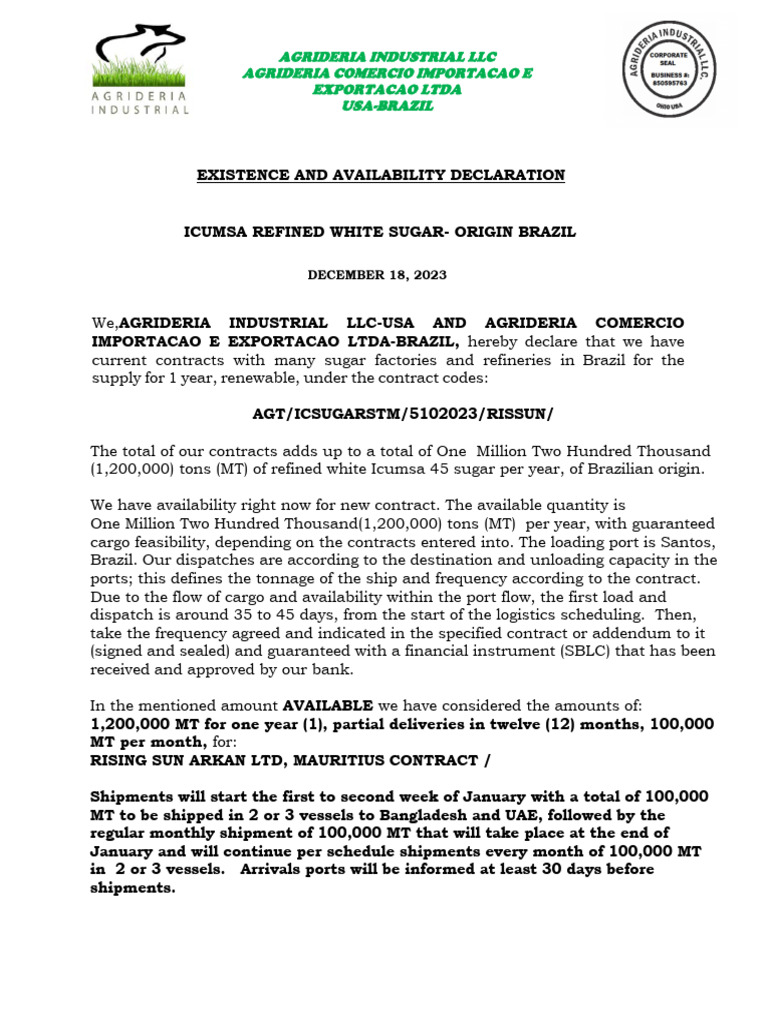 1allocation Correct Confirmation of Availability 1 | PDF | Port | Watercraft