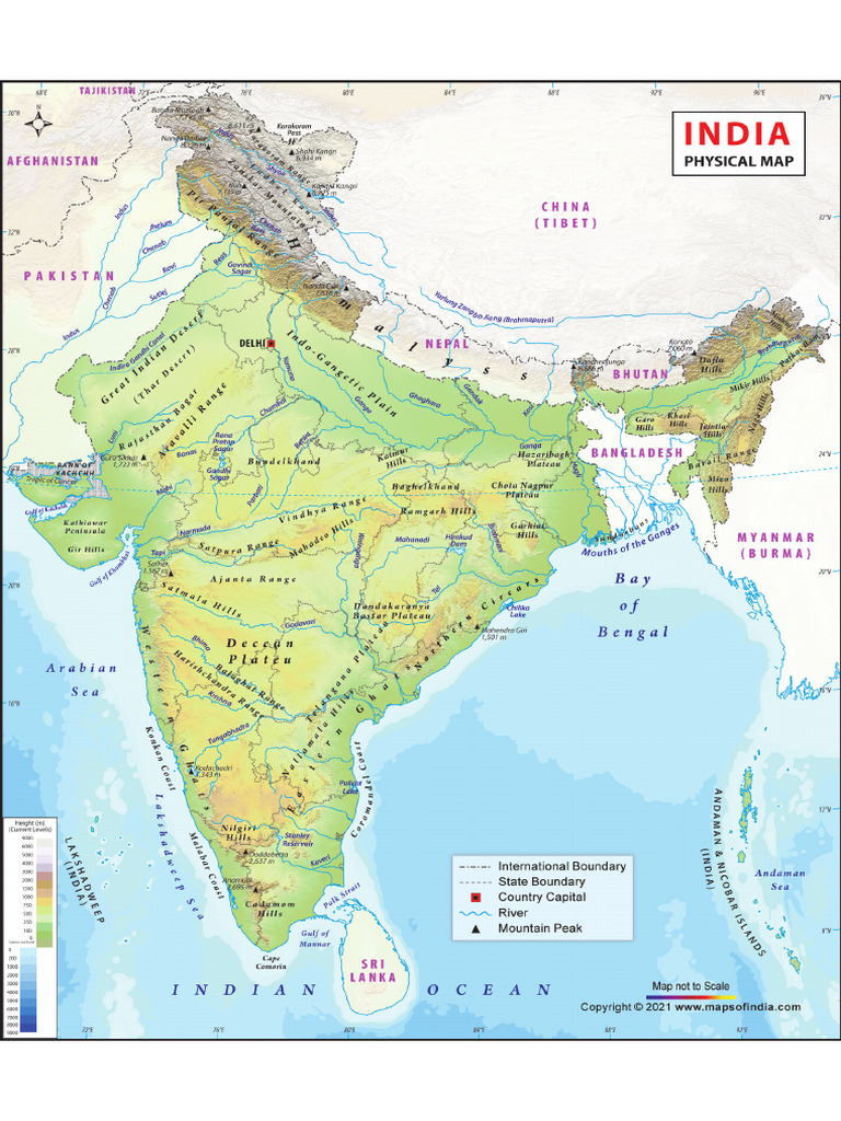 India Physical Map PDF | PDF