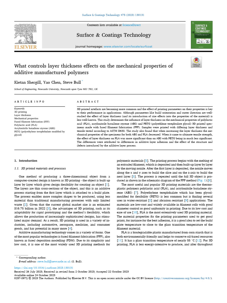 What Controls Layer Thickness Effects On The Mechanical Properties of ...