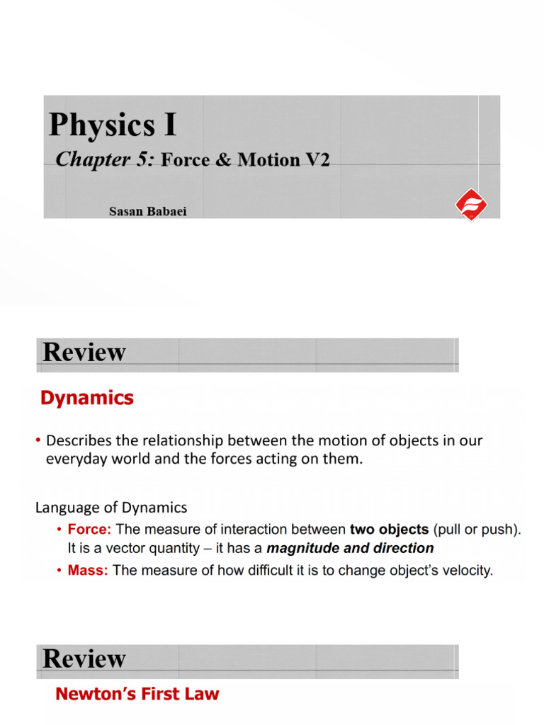 Physics I- Force & Motion V2 | PDF