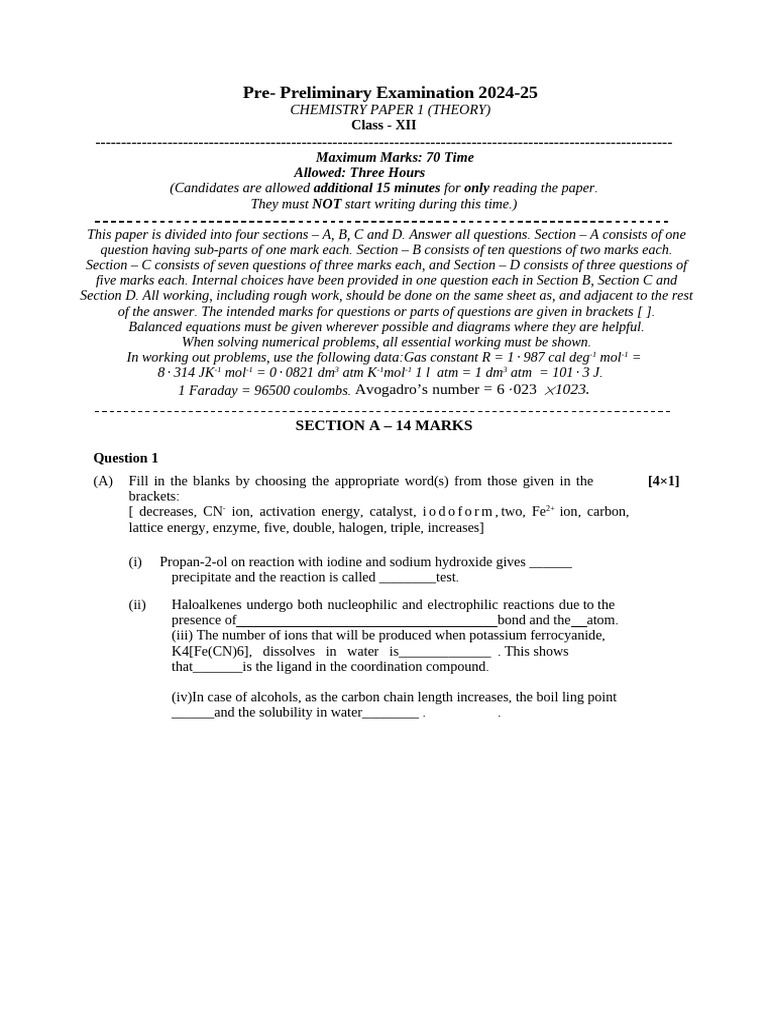 Chem 12 Pre Prlms24 | PDF | Chemical Reactions | Cyanide