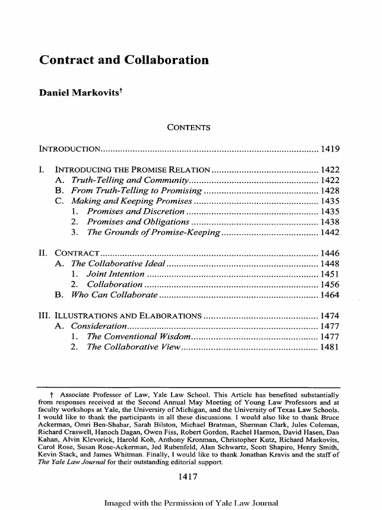 Contract and Collaboration | PDF | Immanuel Kant | Lie