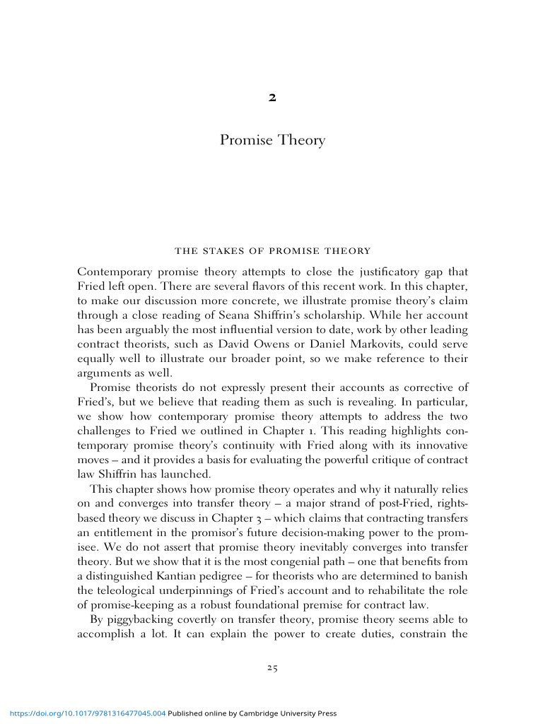 promise-theory | PDF | Breach Of Contract | Autonomy