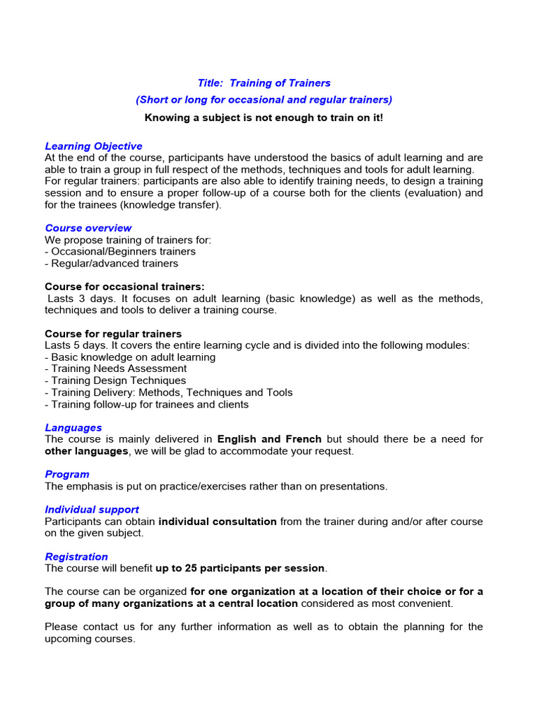 course-outline---tot | PDF