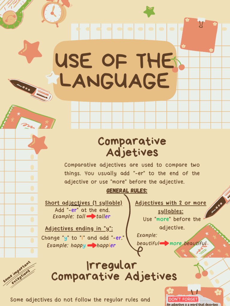 Yellow Cute Pastel Group Project Presentation | PDF | Adjective | Adverb