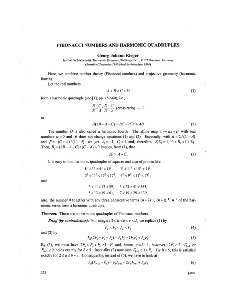 rieger | PDF | Number Theory | Elementary Mathematics