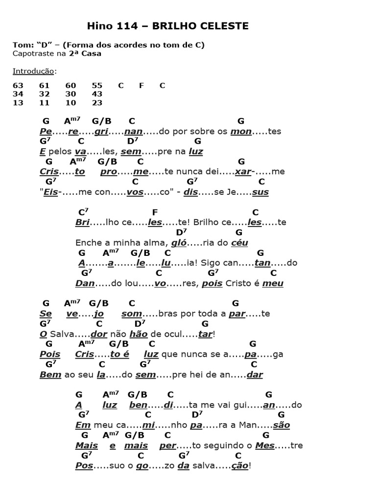 Hnc - 114 - Brilho Celeste (2º Arranjo) | PDF
