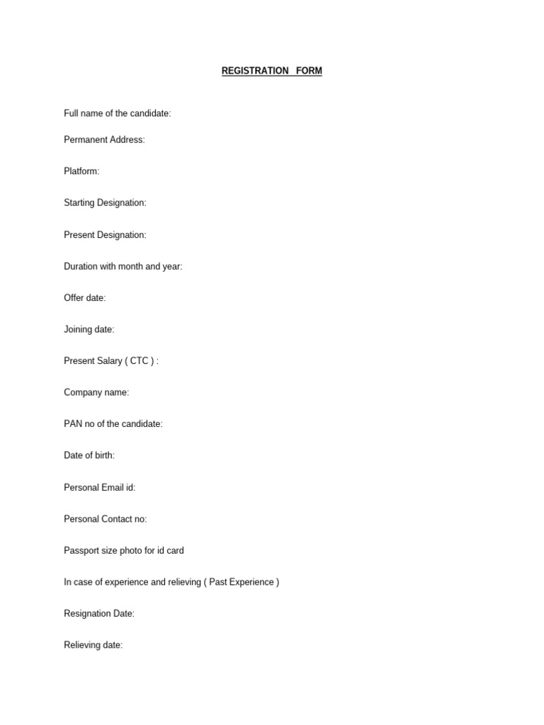 Reg Form | PDF