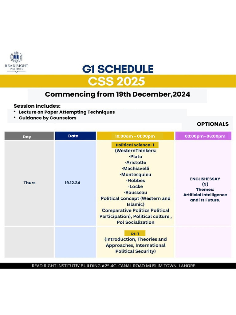 G1 Batch V Opt Updated Schedule (3 | PDF | Science | Liberal Arts Education