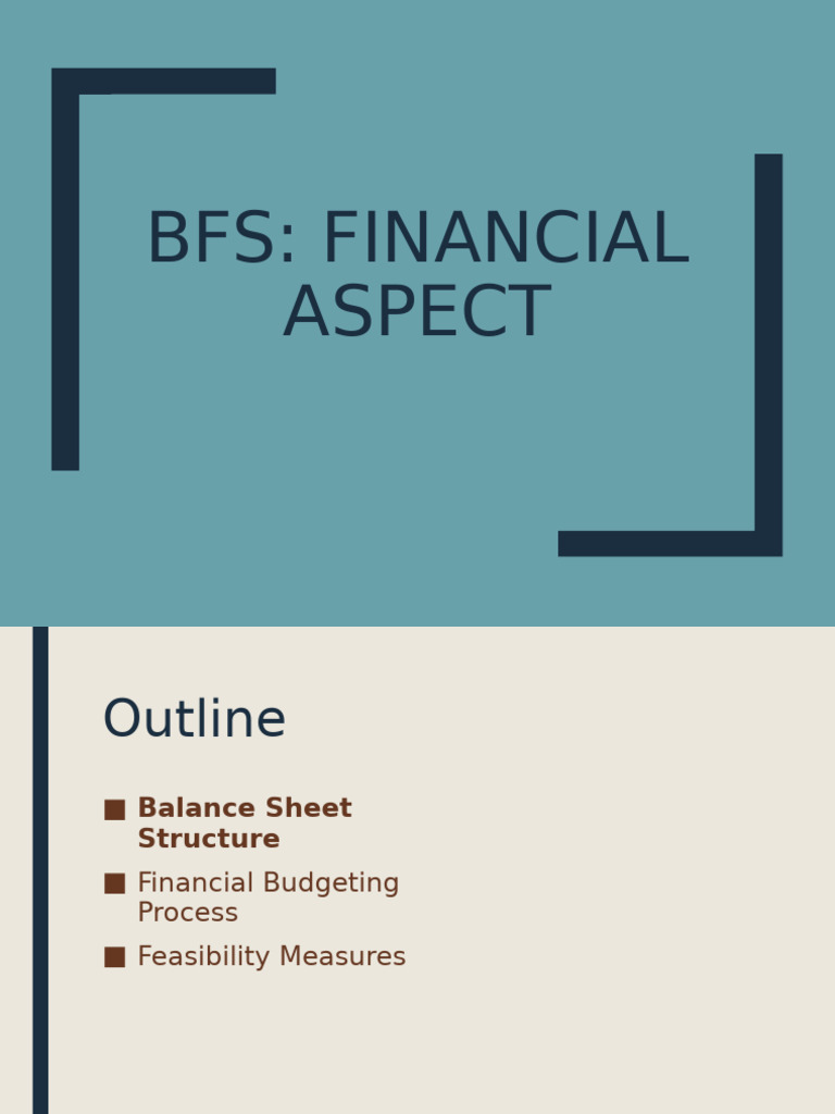 BFS - Financial Aspect | PDF