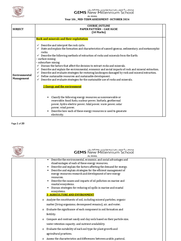 Year 10 Environmental Management Assessment | PDF | Chemical Bond ...