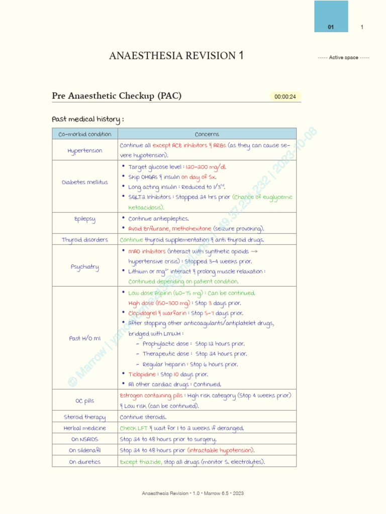 Anaesthesia Revision E6 - 5 | PDF | Anesthesia | Vein