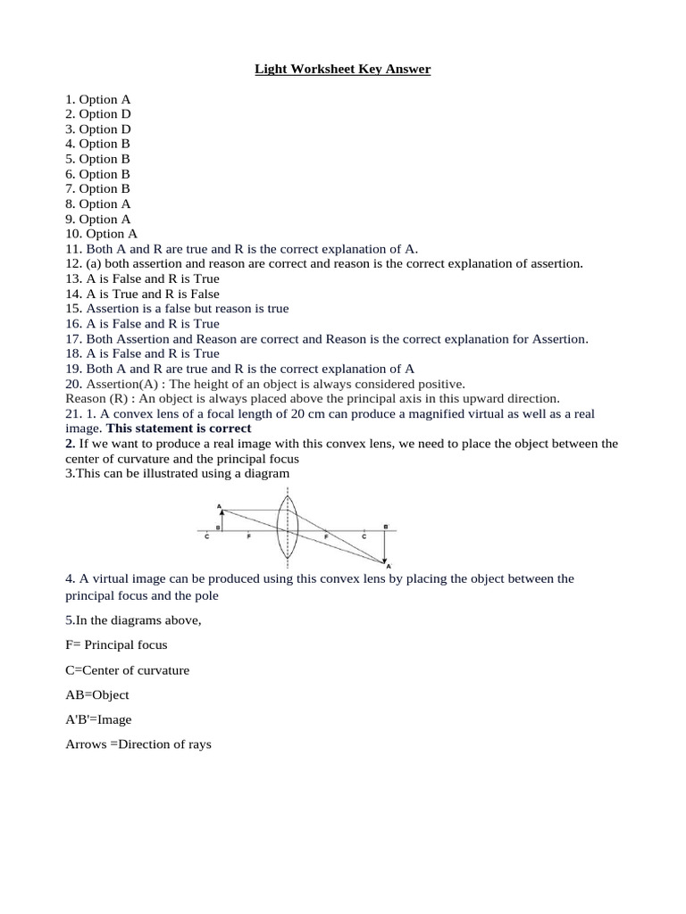 Light Ws Key Answer | PDF