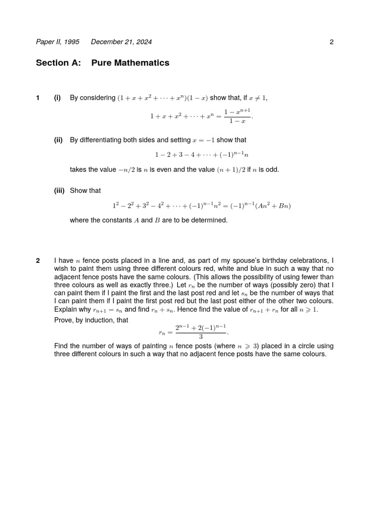 1995_step_exam_paper | PDF | Physics | Mechanics