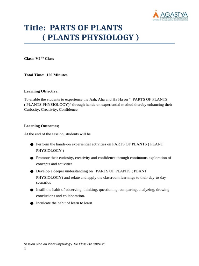 Plant Physiology for 6th Graders | PDF | Leaf | Flowers