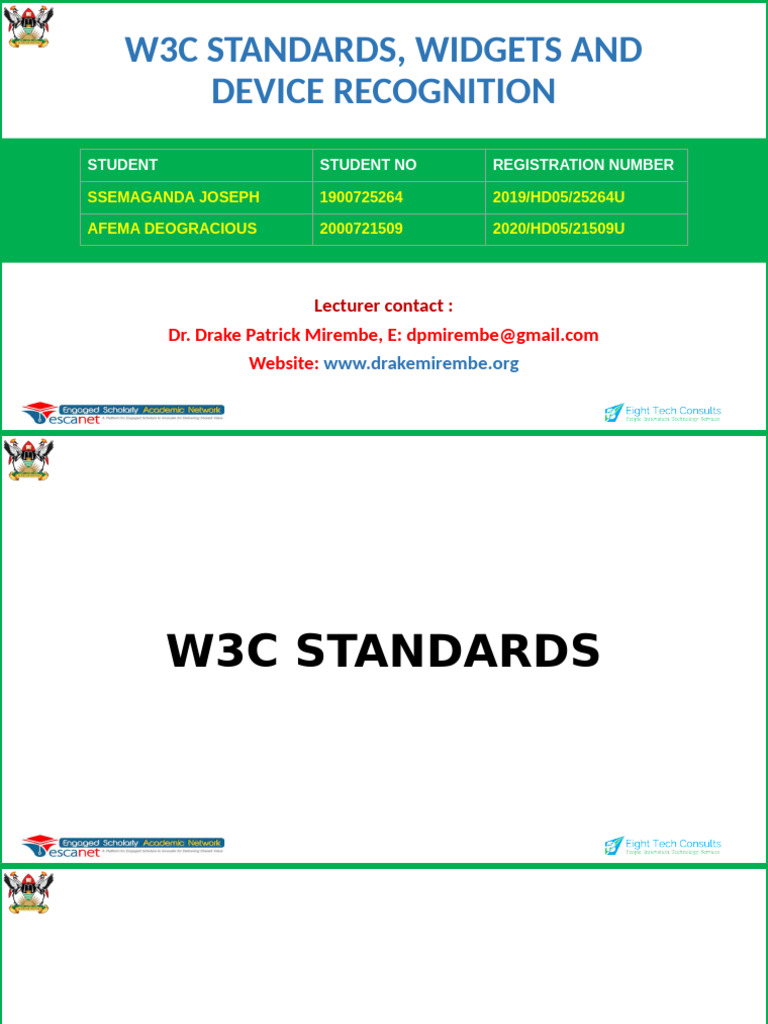 Module 11 Widgets W3c Standards | PDF | World Wide Web | Internet & Web