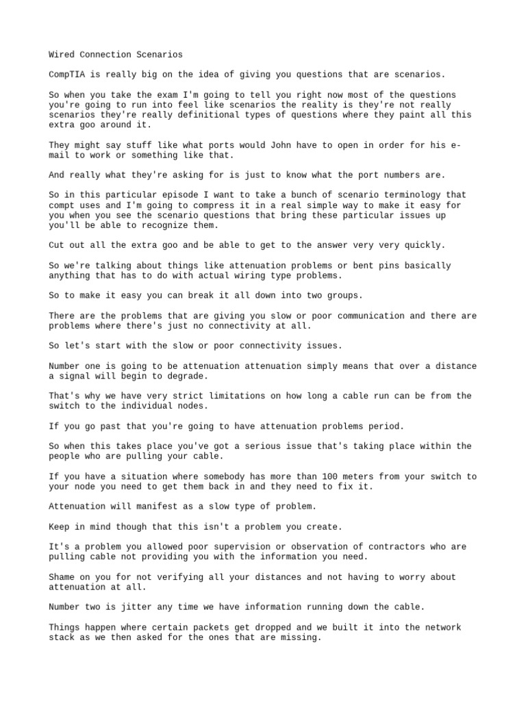 Wired Connection Scenarios | PDF | Switch | Telecommunications