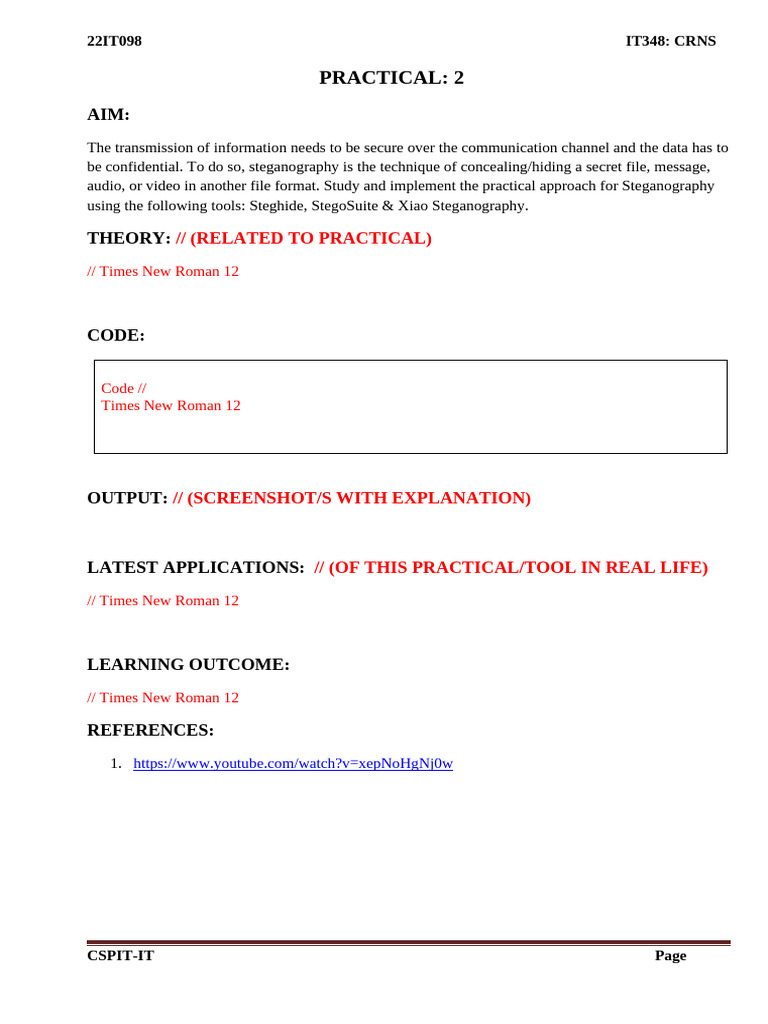 CRNS_PR2_22IT098 | PDF