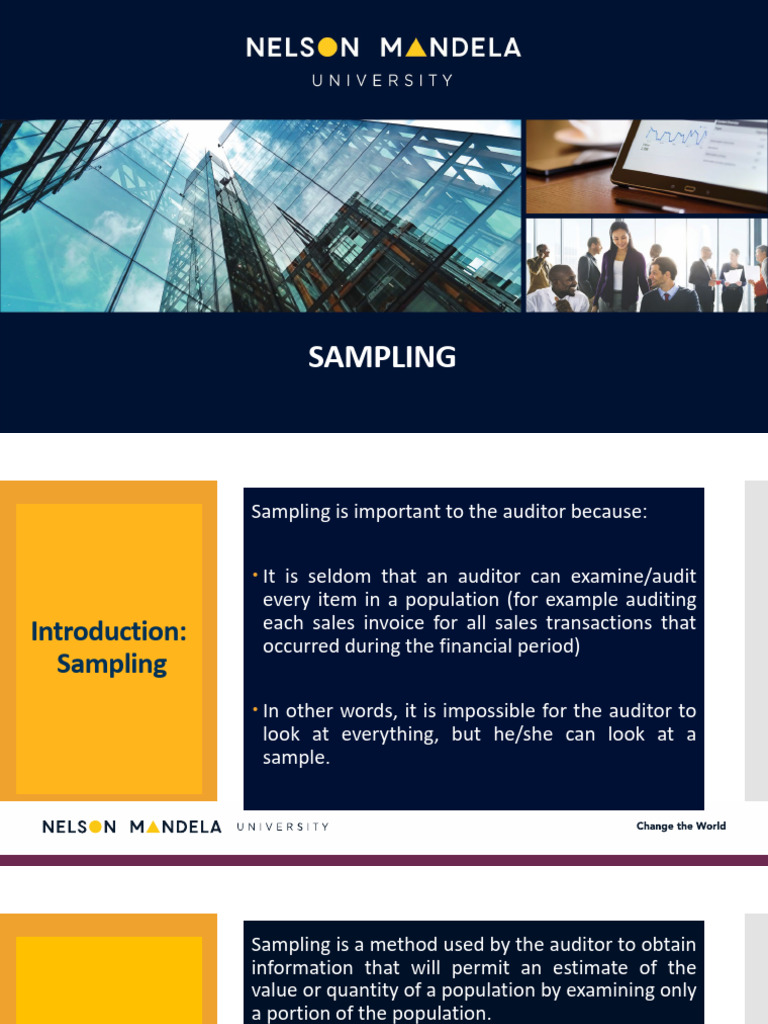 SAMPLING SLIDES | PDF | Sampling (Statistics) | Audit