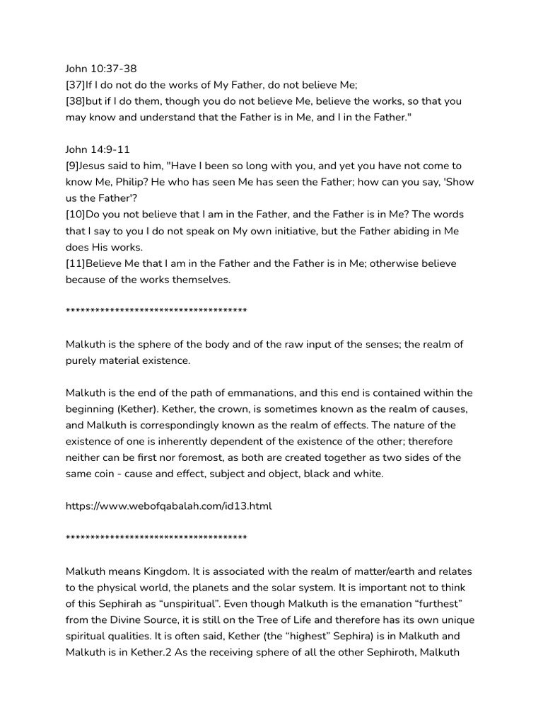 Malkuth is in Kether and Kether is in Malkuth | PDF | Aramaic Words And ...