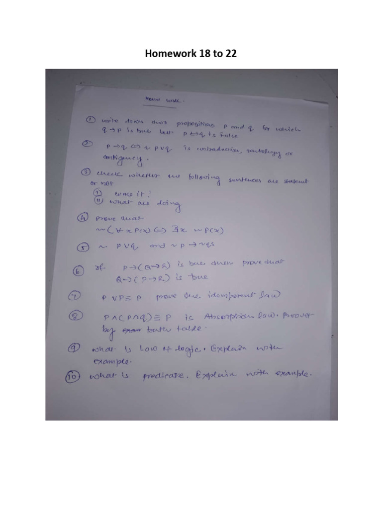 Homework 18 to 22 | PDF