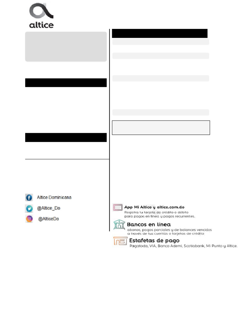 Consulta de Balance y Factura Altice | PDF | República Dominicana