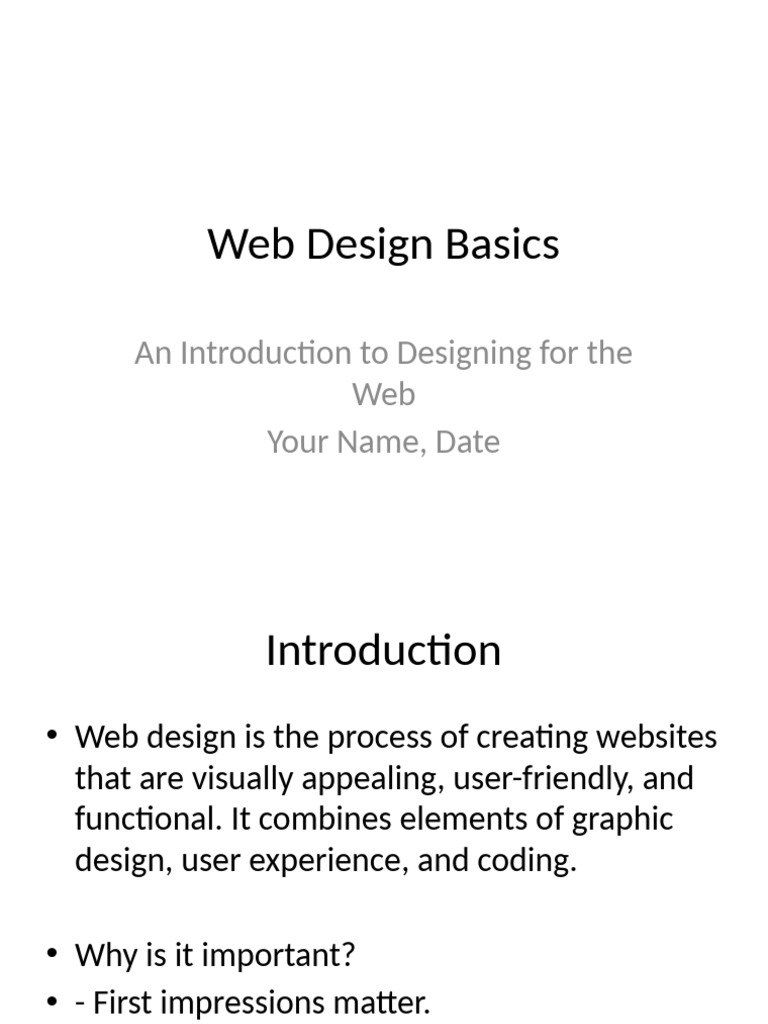 Web Design Basics With Content | PDF | Web Design | Websites