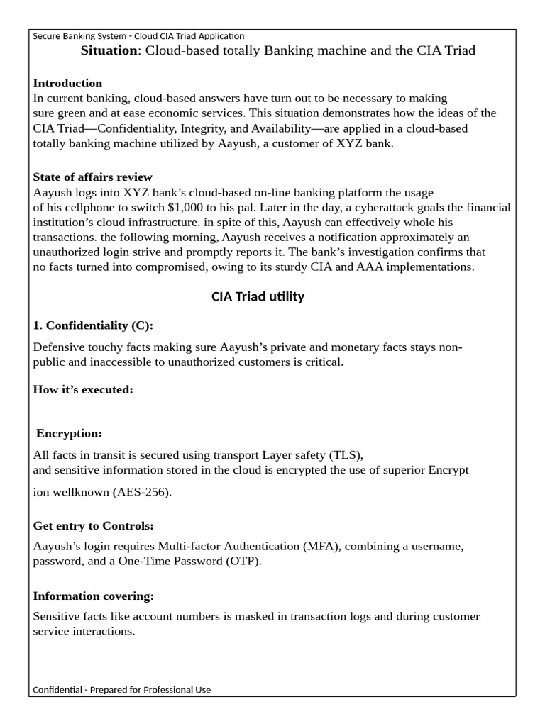 Updated CIA Triad Banking System | PDF | Information Security ...