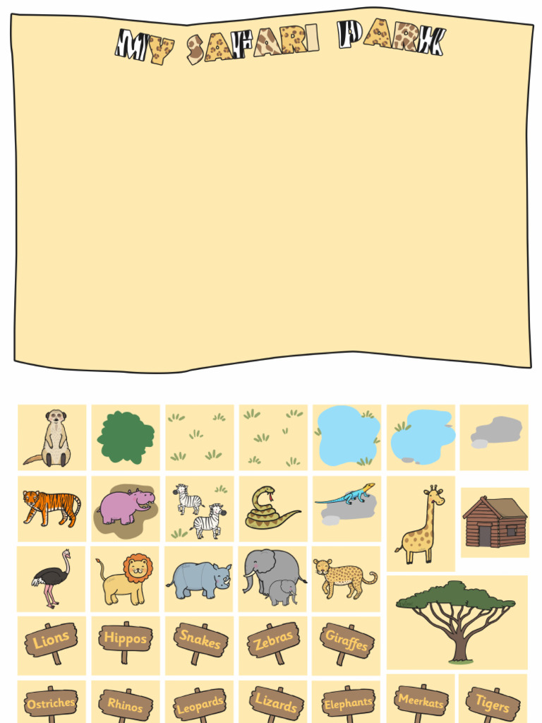 T T 5718 Safari Park Map Cut and Stick Activity Ver 1 | PDF