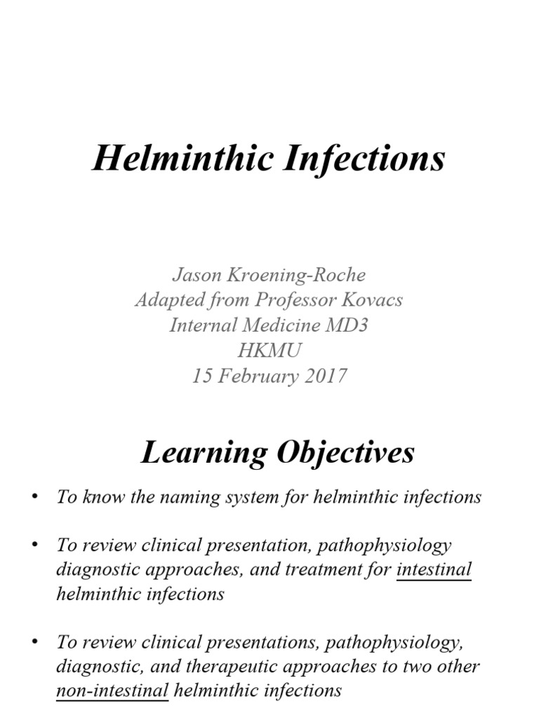 Helminthic Infections - 33254686 | PDF | Medical Specialties | Diseases ...