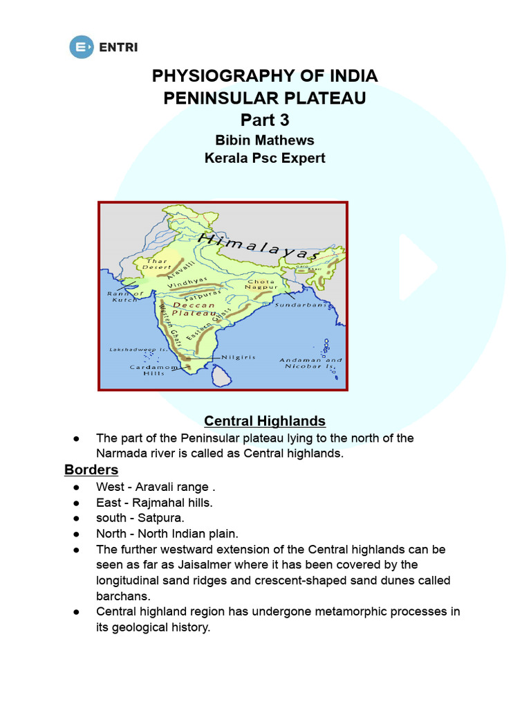 Peninsular Plateau 03 | PDF