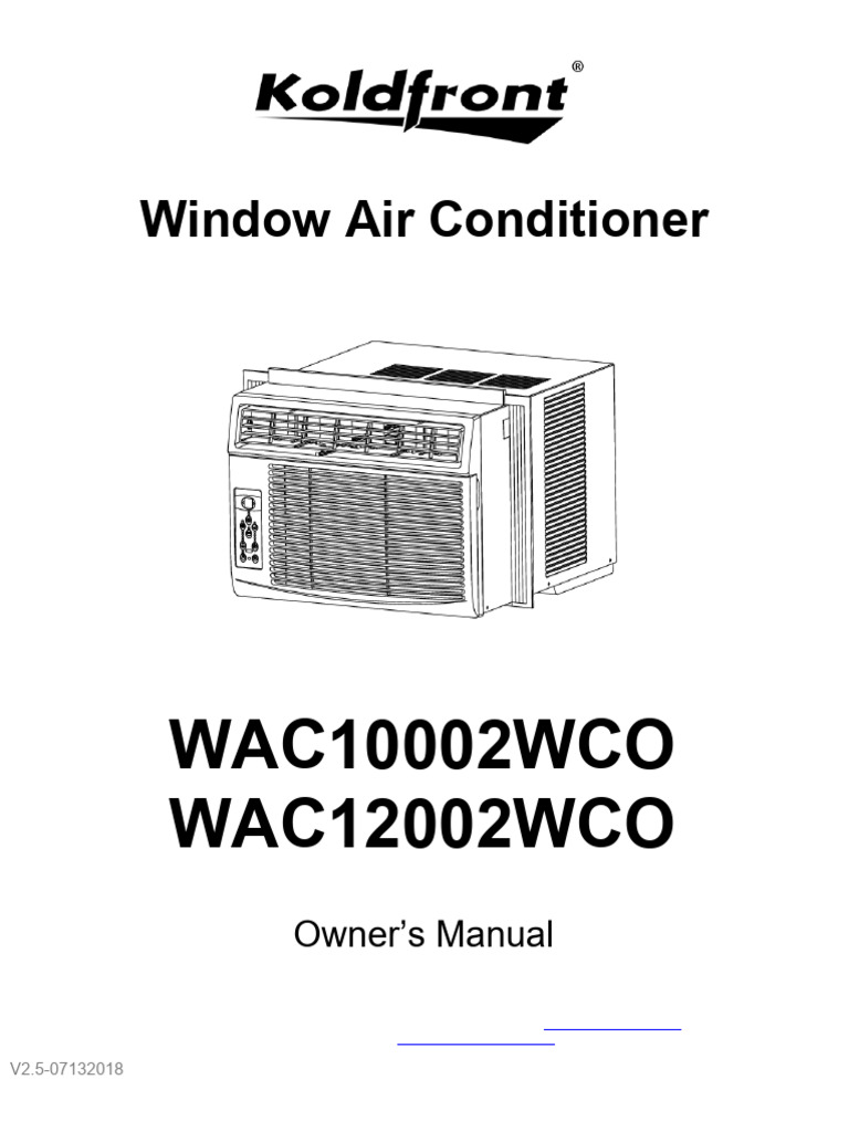 Koldfront Window AC, #WAC10002WCO Manual | PDF | Window ...