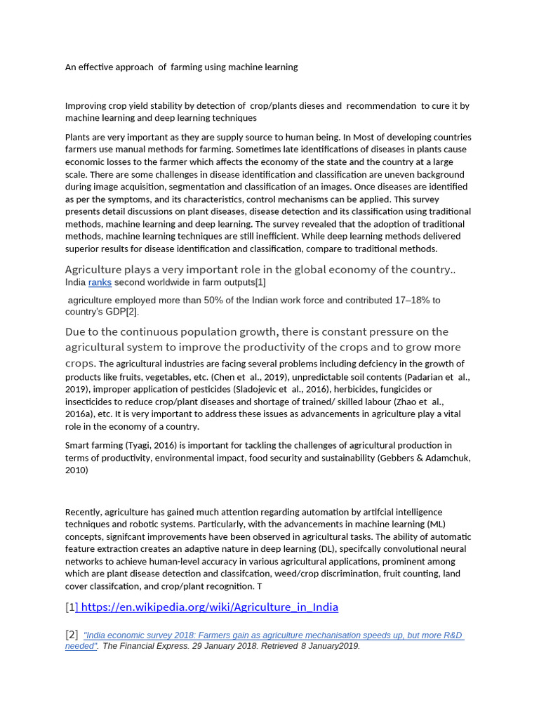 An Effective Approach Of Farming Using Machine Learning Pdf