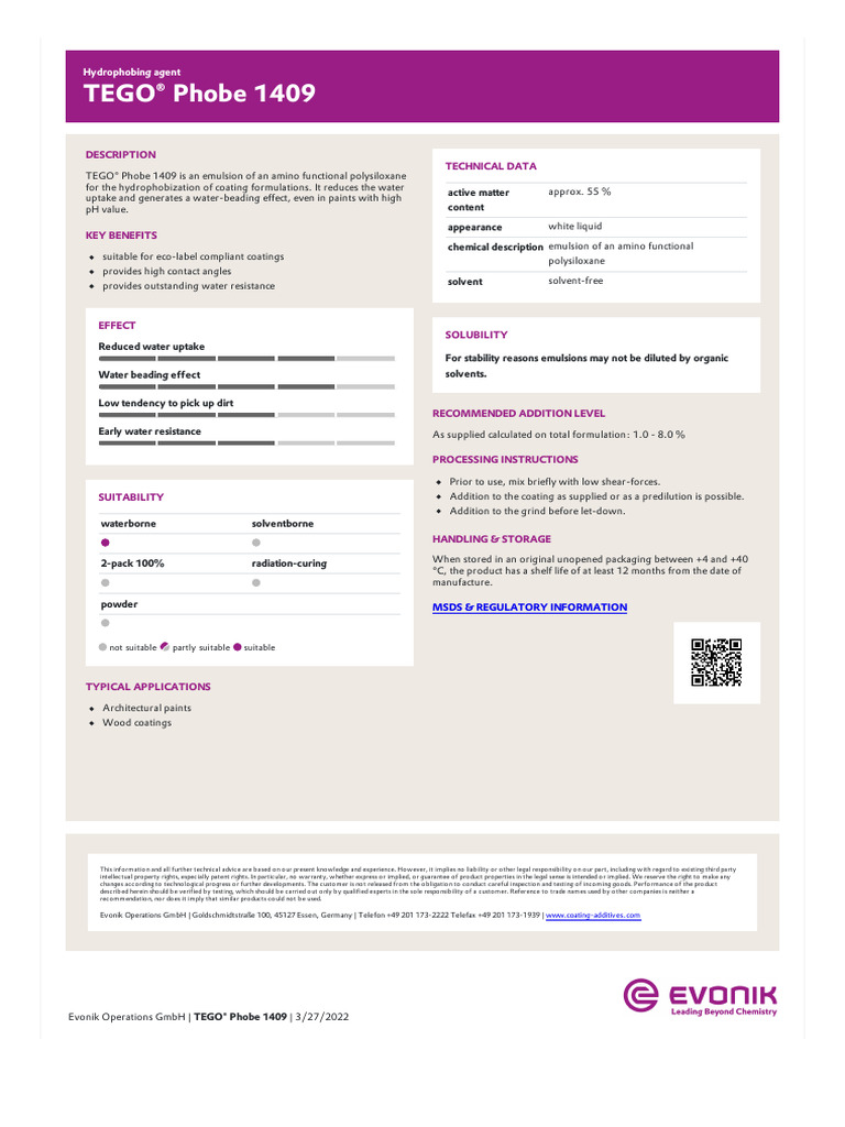 Phobe_1409 | PDF | Paint | Silicone
