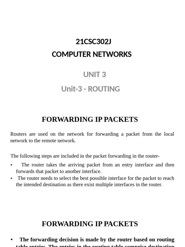 CN-UNIT-III | PDF | Routing | Router (Computing)