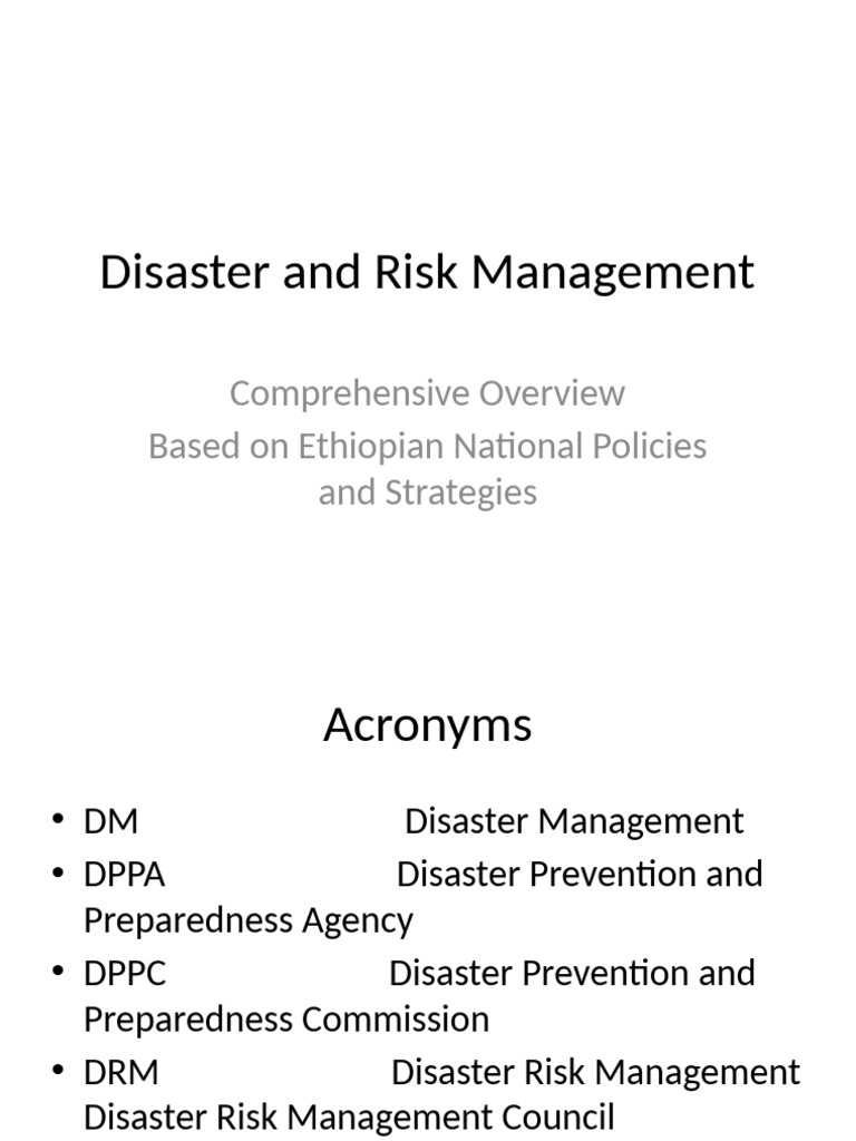 Full Disaster Risk Management Presentation | PDF | Disaster Risk ...