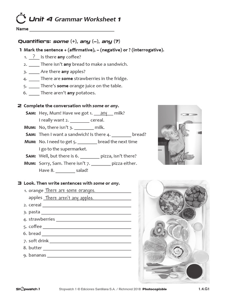 Grammar Worksheet: Unit 4 | PDF