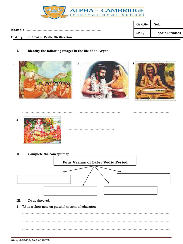 GR 6 His - Ch-6 WS Later Vedic Civilization | PDF | Ancient India ...