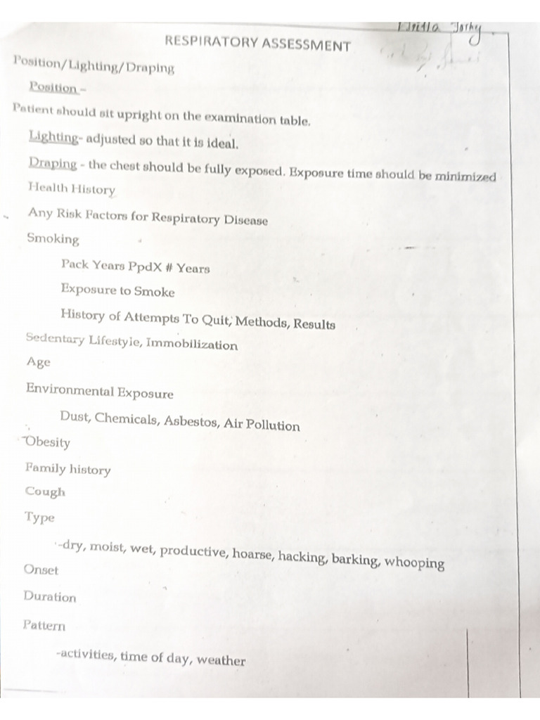 Respiratory Assessment | PDF