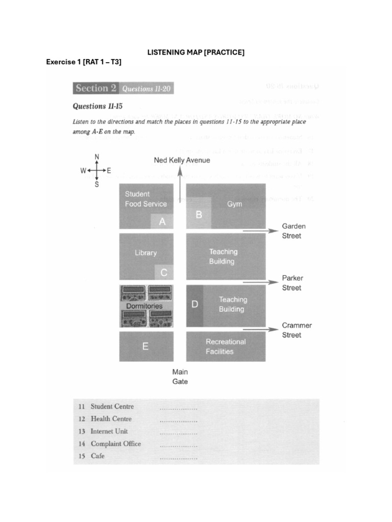 Listening Map Practice Exercises | PDF